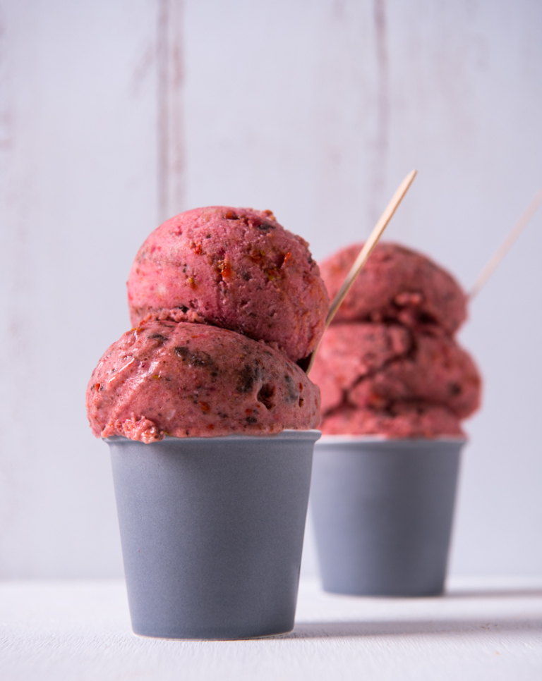Quick and Easy Raspberry Ice Cream ~ Wholefood Simply