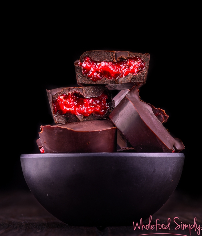 4 Ingredient Raspberry Chocolates ~ Wholefood Simply