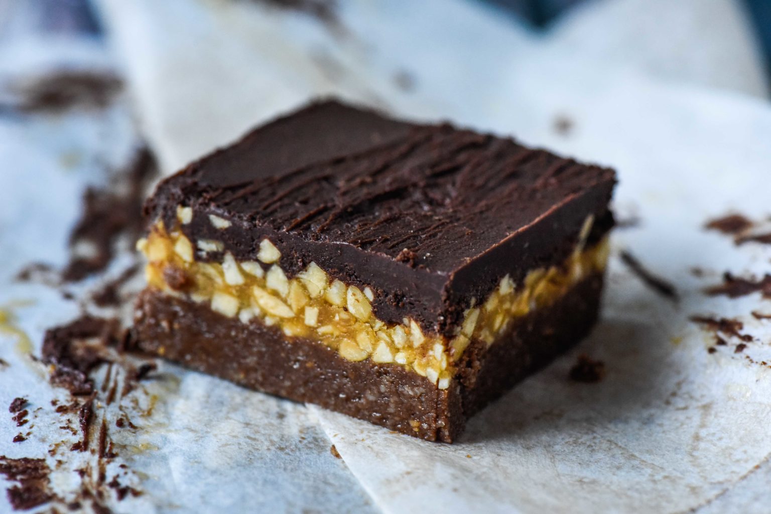 Crunchy PB and Chocolate Slice - Wholefood Simply