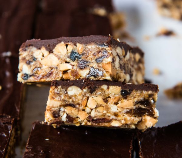 No Bake Choc Topped Nut Bars - Wholefood Simply